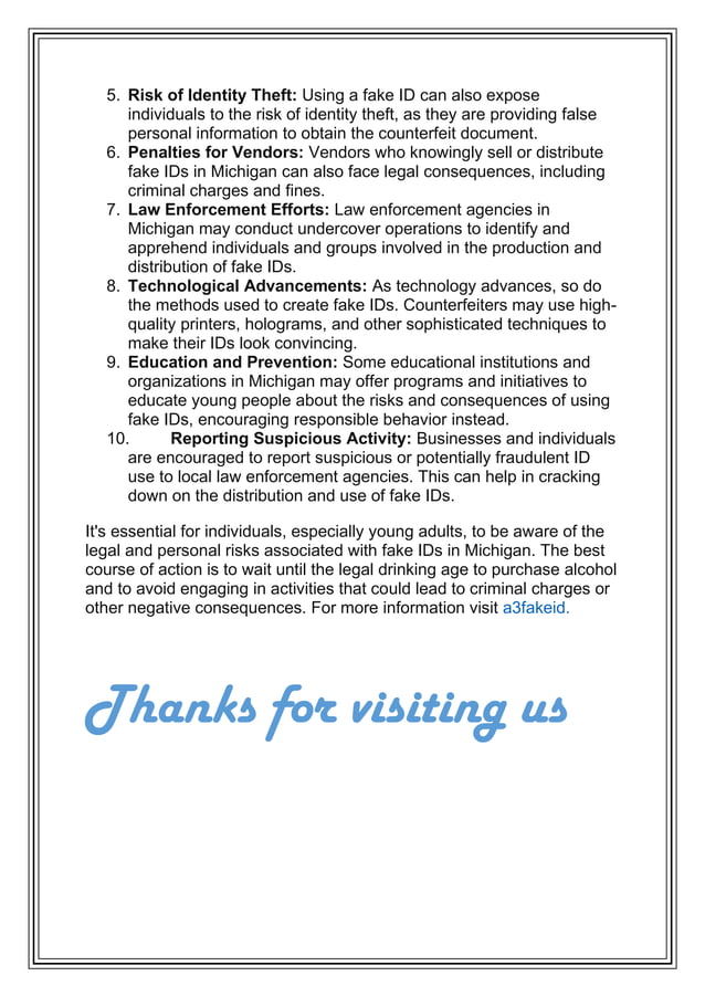 Fake ID Michigan.pdf | Crime & Harmful Acts to Individuals, Society ...