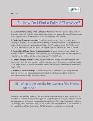 Uncovering Fake Invoices under GST: Identifying, Penalties, and ...