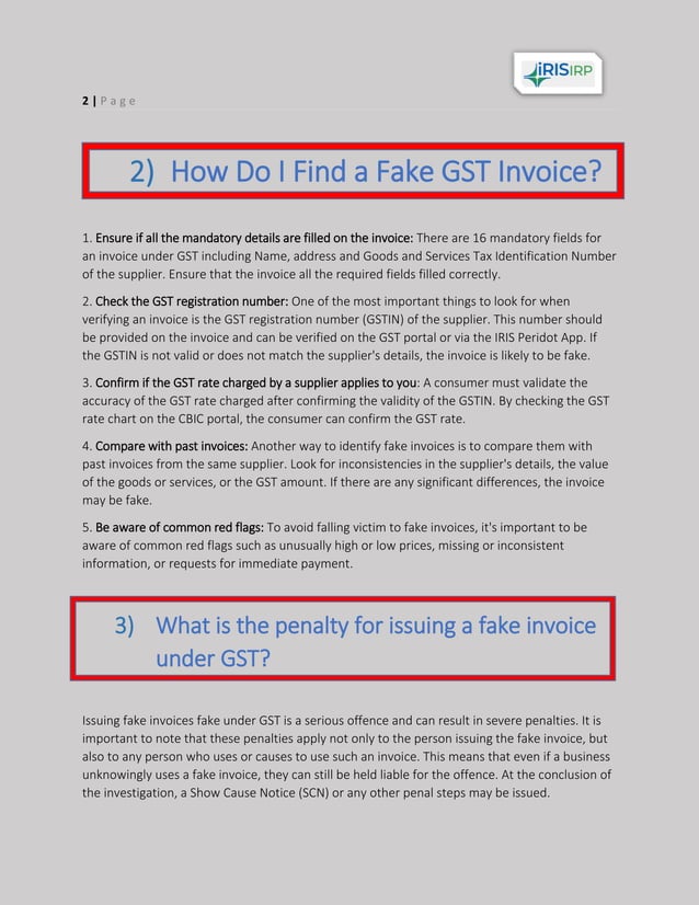 Uncovering Fake Invoices under GST: Identifying, Penalties, and ...