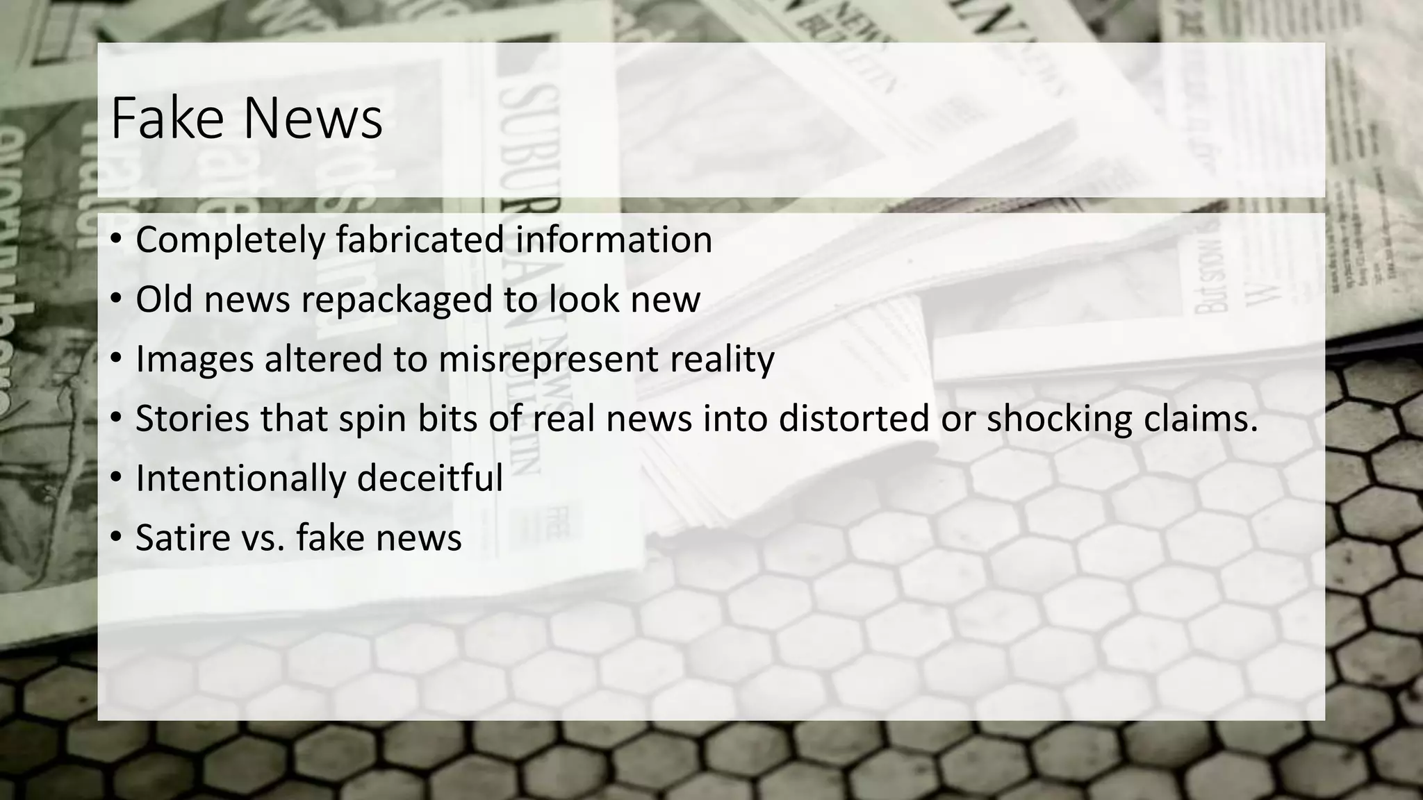 Fake News, Alternative Facts, & Confirmation Bias | PPT