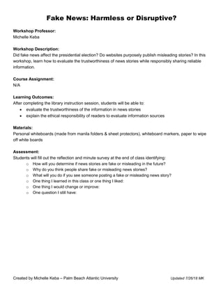 Fake News Lesson Plan | PDF