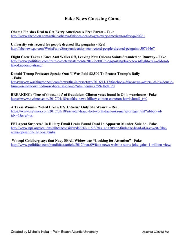 Fake News Lesson Plan | PDF