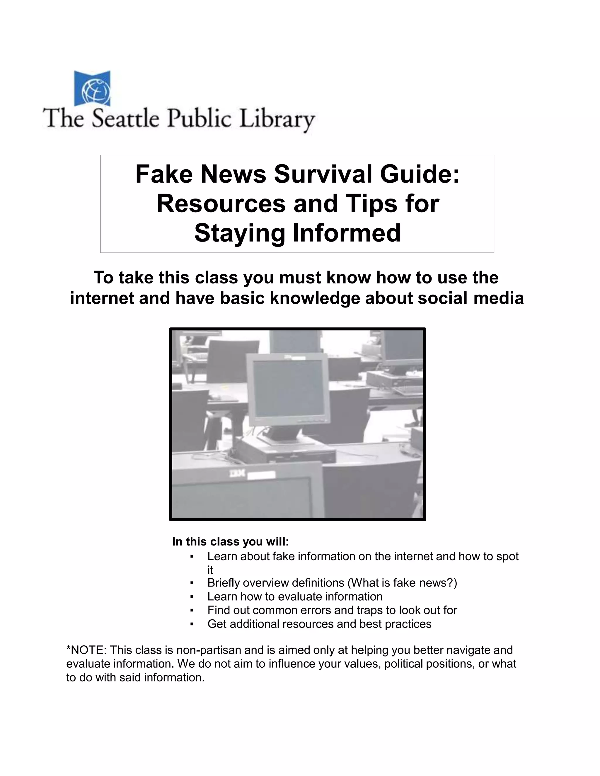 Fake news learner packet | PPTX