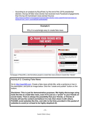 Fake news learner packet | PPTX