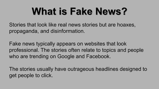 Fake News Presentation | PPTX