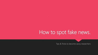 Fake News Teacher Resource | PPT