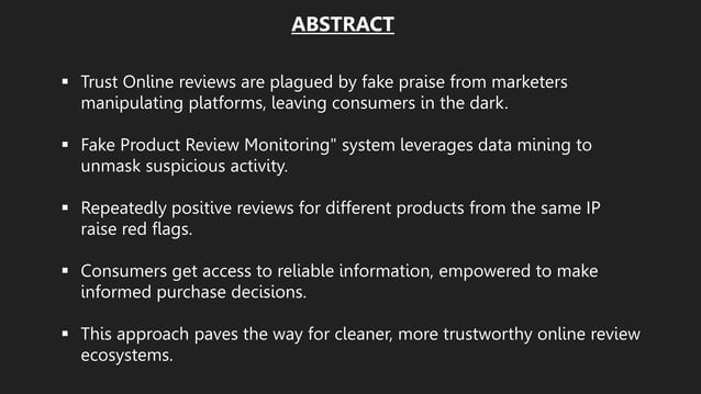 Fake Product Review and monitoring syste | PPTX