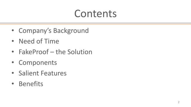FakeProof , the Anti-Counterfeiting and Product Tracking Solution | PPT