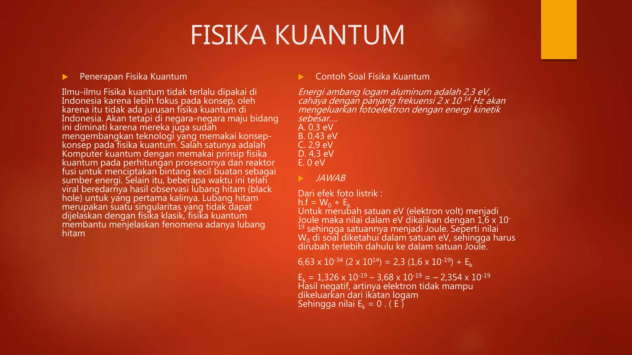 PPT FISIKA KONSEP DAN FENOMENA KUANTUM | PPTX