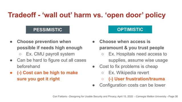 Designing for Usable Security and Privacy | PPT