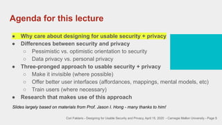 Designing for Usable Security and Privacy | PDF