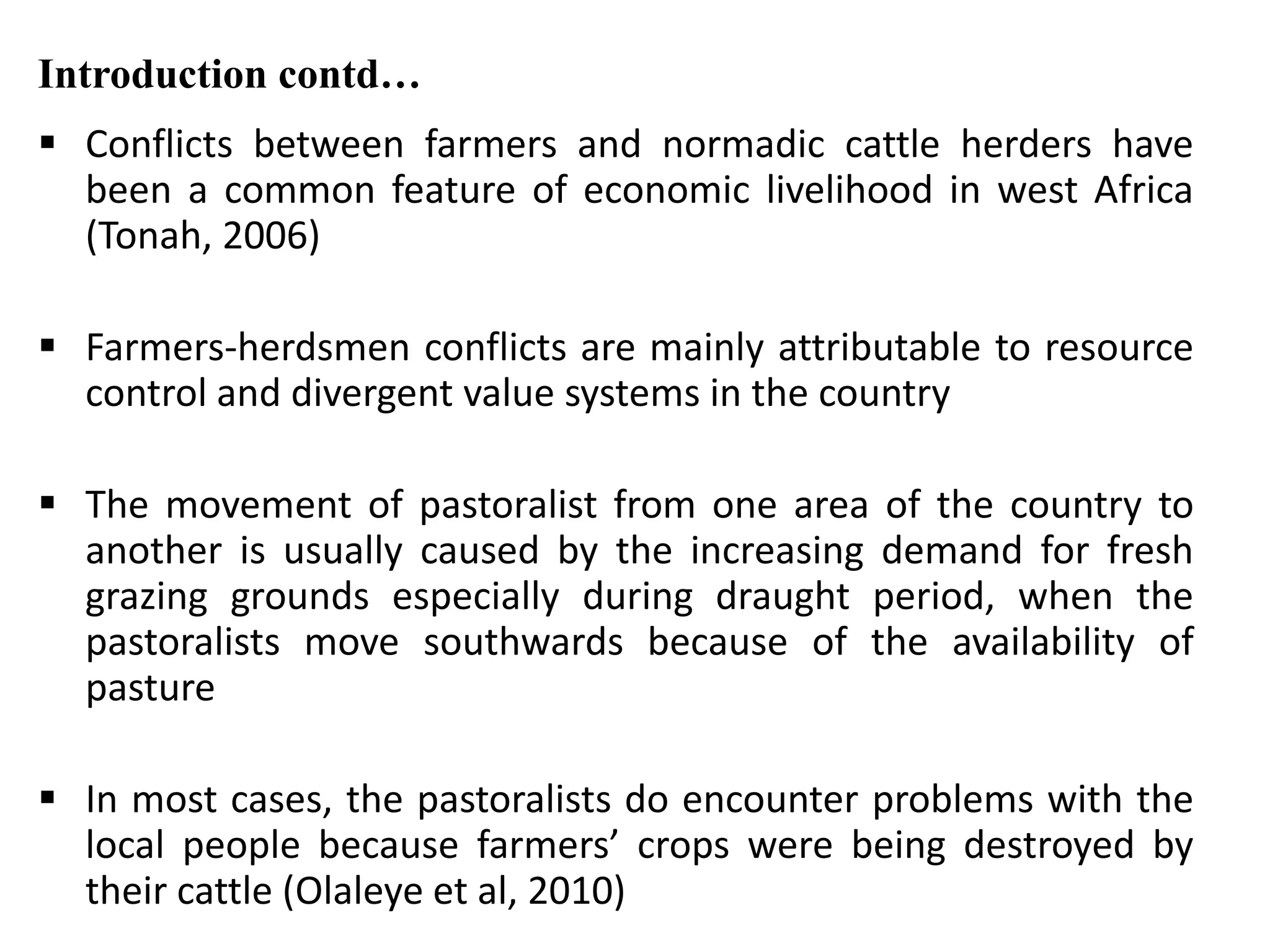 Effects of Farmers-Herdsmen Conflict on Arable Crop Farmers ...