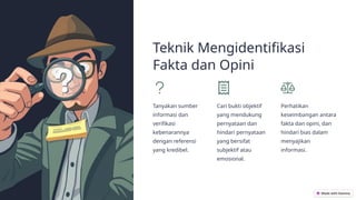 Fakta dan Opini dalam pembelajaran bahasa Indonesia | PPT