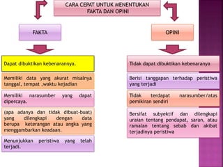 Fakta dan opini dalam laporan | PPTX