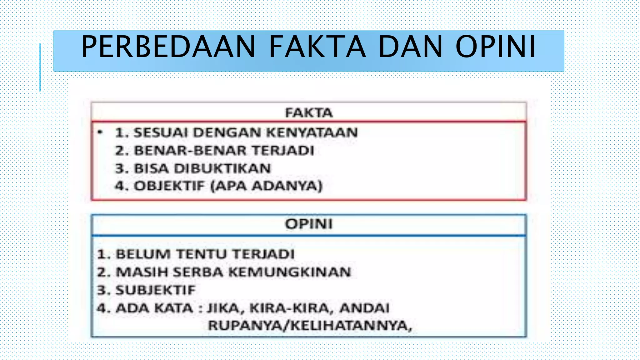 Kalimat Fakta dan opini pada editorial | PPTX