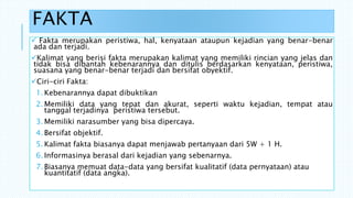 Kalimat Fakta dan opini pada editorial | PPTX