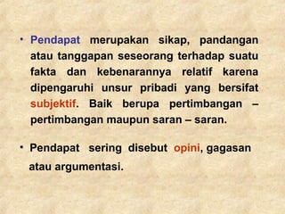 Materi Bahasa Indonesia fakta dan pendapat.ppt