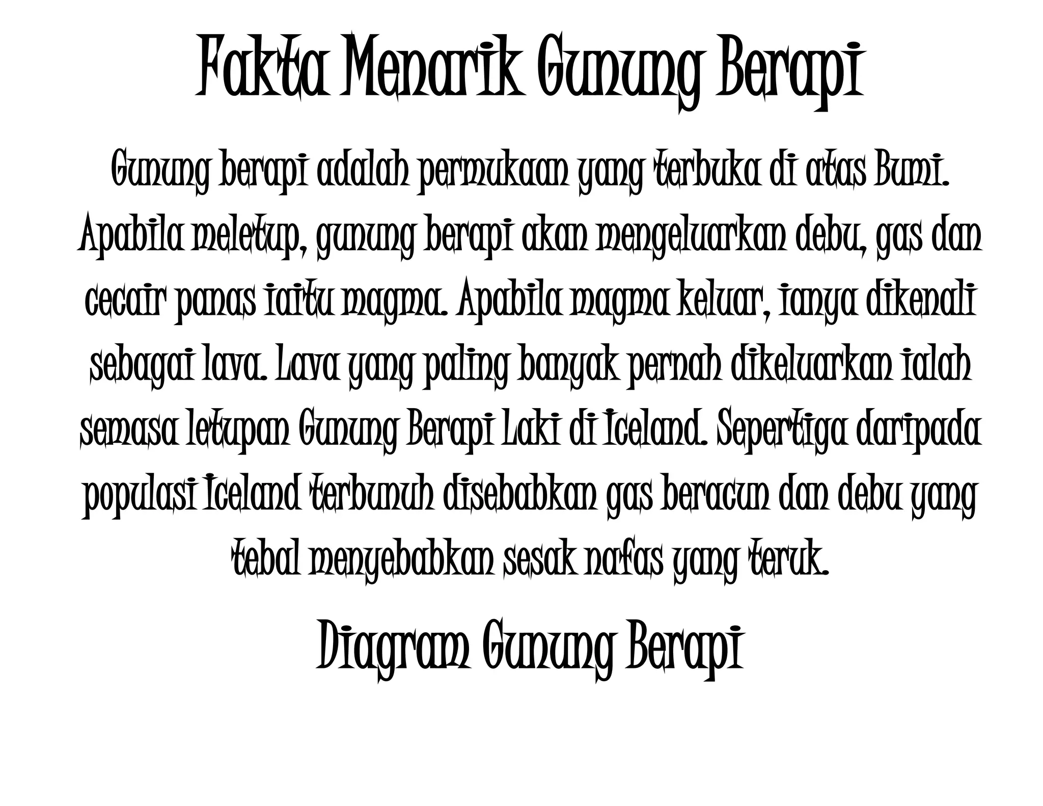 Fakta menarik gunung berapi | DOCX