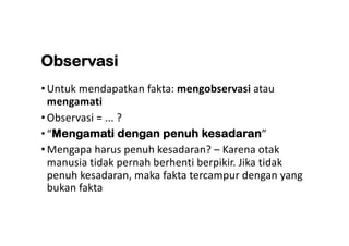 Fakta, Observasi dan Data | PDF