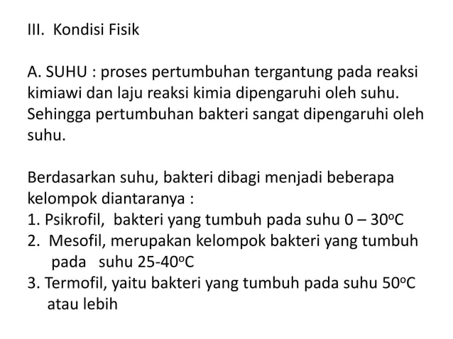 Faktor faktor-yang-mempengaruhi-pertumbuhan-bakteri | PPTX