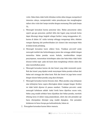 Faktor Faktor Perusak Bahan Pustaka Tercetak | PDF