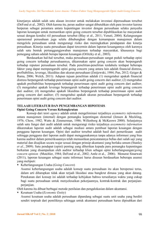 Faktor faktor yang mempengaruhi audit going concern | PDF