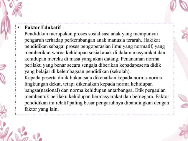 Faktor faktor yang mempengaruhi perkembangan individu | PPT