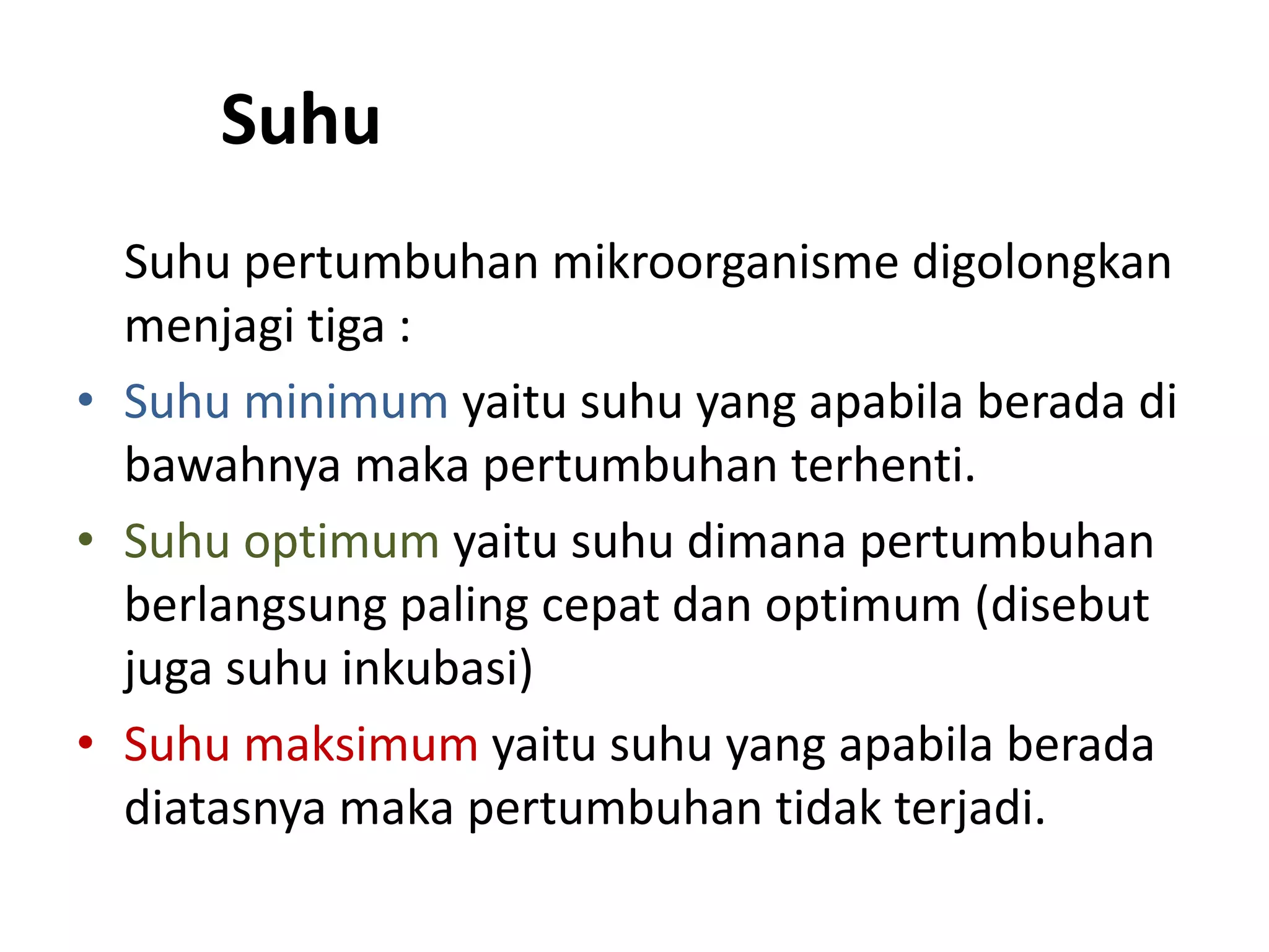 Faktor faktor yang mempengaruhi pertumbuhan bakteri | PPTX