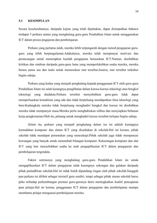 Faktor-faktor Yang Menghalang Penggunaan ICT Dalam Lalangan Guru-guru ...