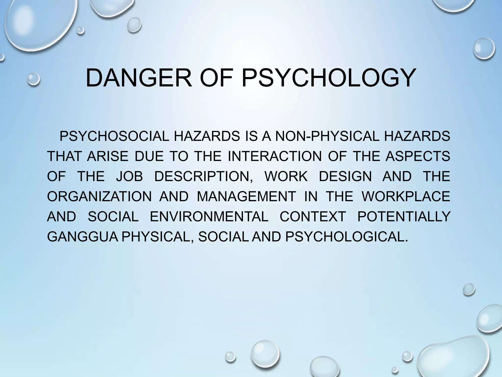 Danger factors work environment | PPT