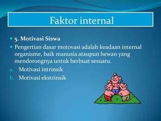Faktor – faktor yang mempengaruhi belajar | PPTX