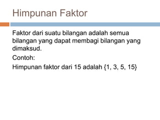Faktorisasi prima fpb dan kpk | PPTX