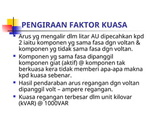 FAKTOR KUASA ADALAH PENGUKURAN KESAN KUASA ELEKTRIK | PPT