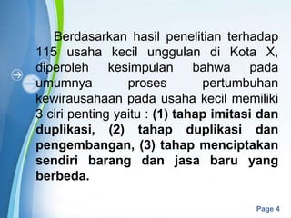 Faktor pemicu, penyebab kegagalan dan keberhasilan wirausaha | PPTX