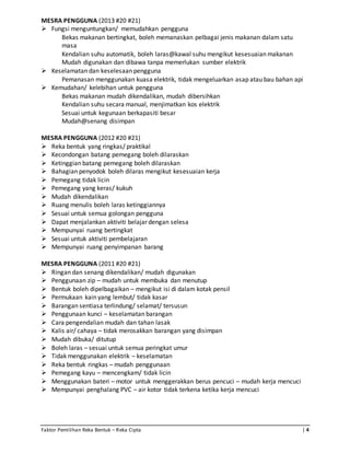 Faktor pemilihan reka bentuk | DOCX