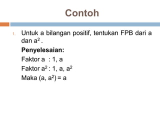 Faktor Persekutuan Terbesar (FPB) Pembuktian Corollary Jurusan ...