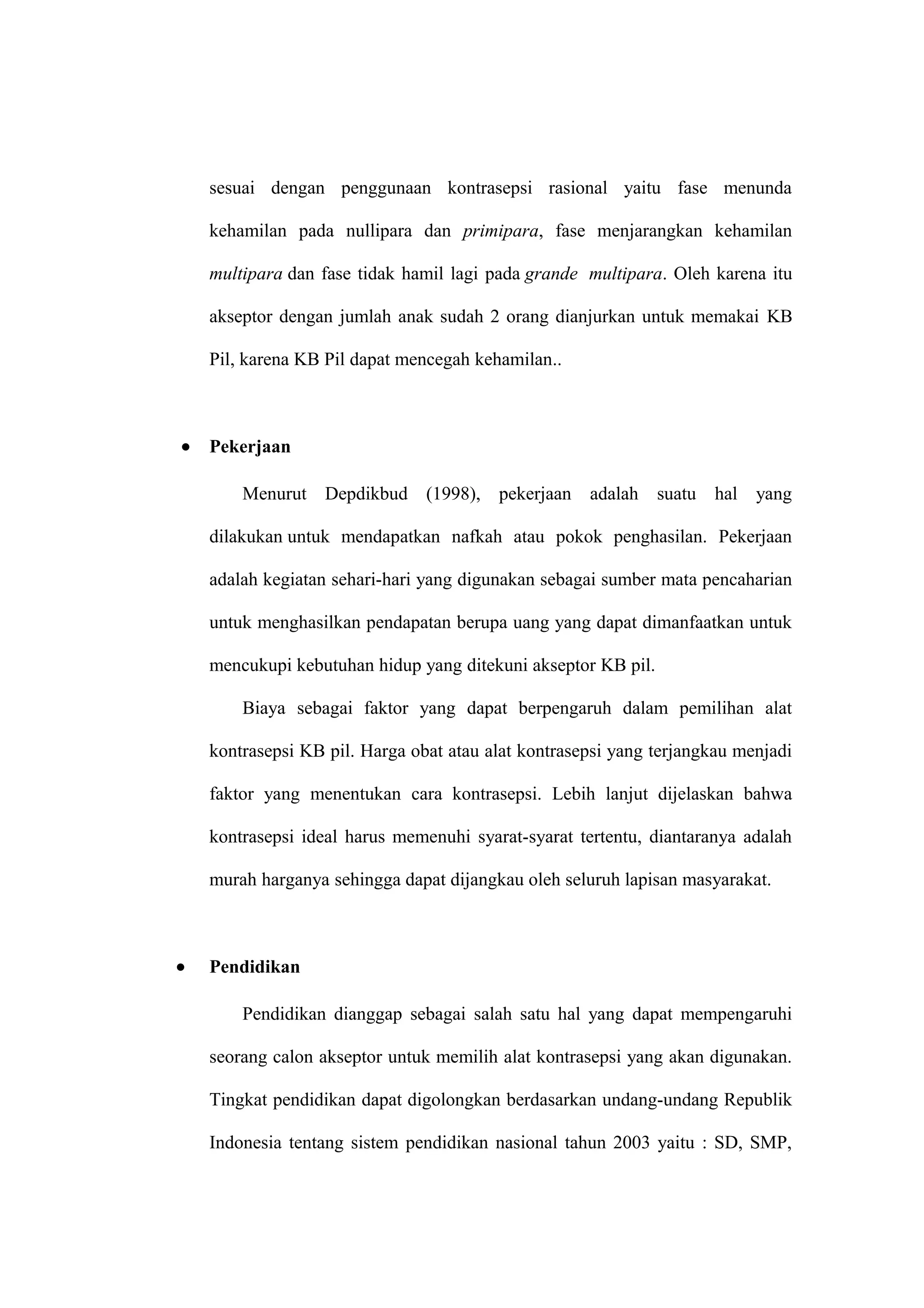 Faktor wanita memilih kontrasepsi pil | PDF