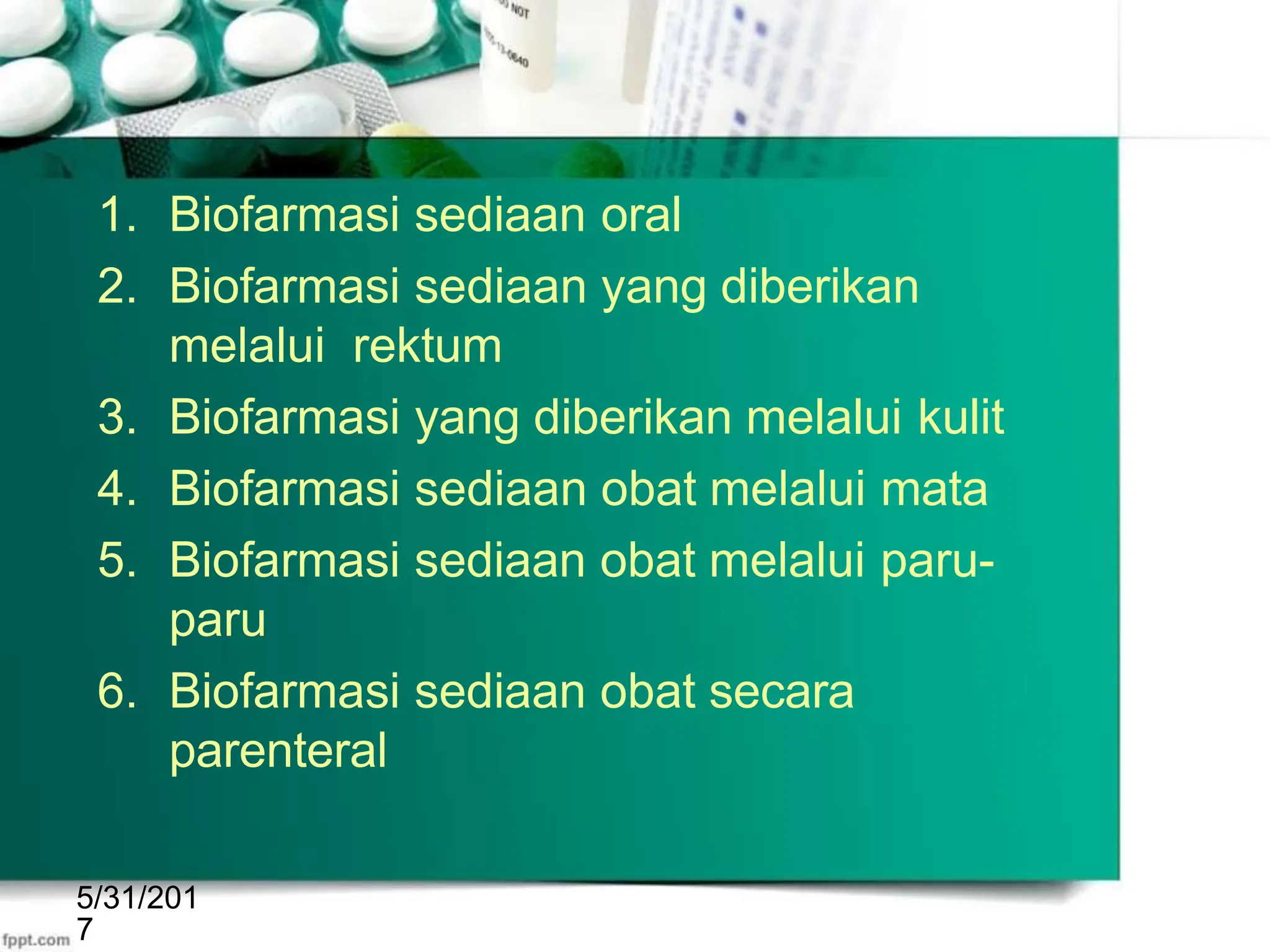 Faktor yang Berpengaruh Terhadap Proses Pelepasan, Pelarutan dan ...