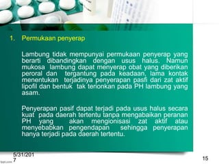Faktor yang Berpengaruh Terhadap Proses Pelepasan, Pelarutan dan ...