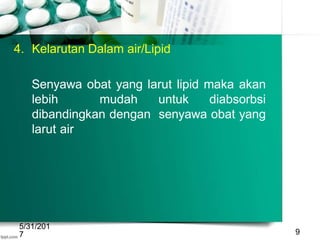 Faktor yang Berpengaruh Terhadap Proses Pelepasan, Pelarutan dan ...