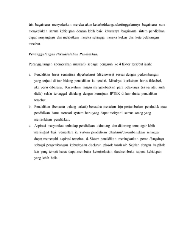 Faktor yang mempengaruhi masalah pendidikan | DOCX