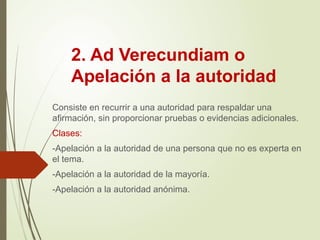 Tipos de FALACIAS, literatura Ad hominiem | PPTX