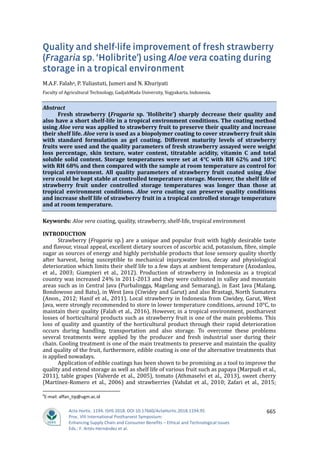 Quality and shelf-life improvement of fresh strawberry (Fragaria sp ...
