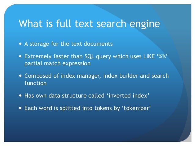 Falcon Full Text Search Engine