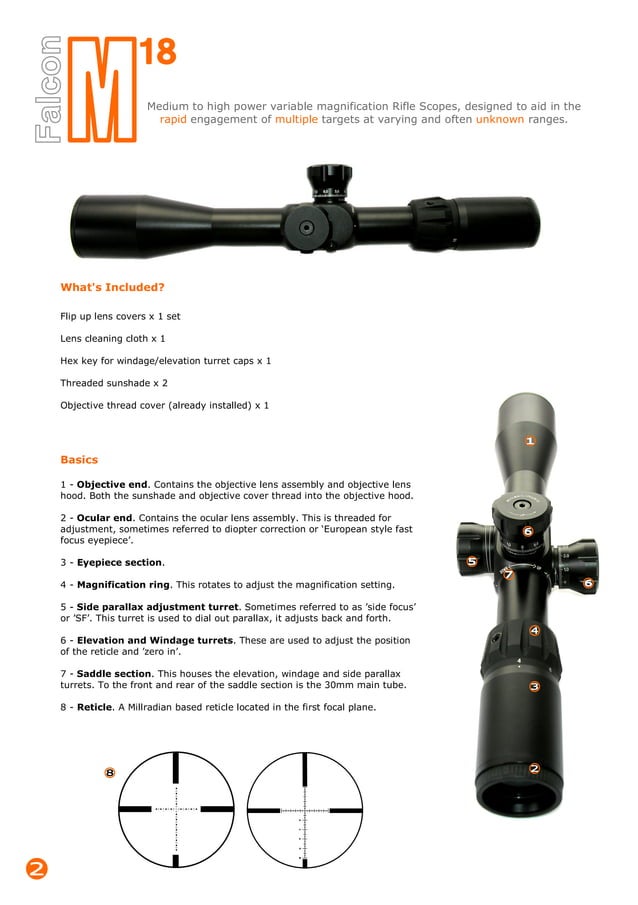 Instruction manual | Falcon M18 | Optics Trade | PDF