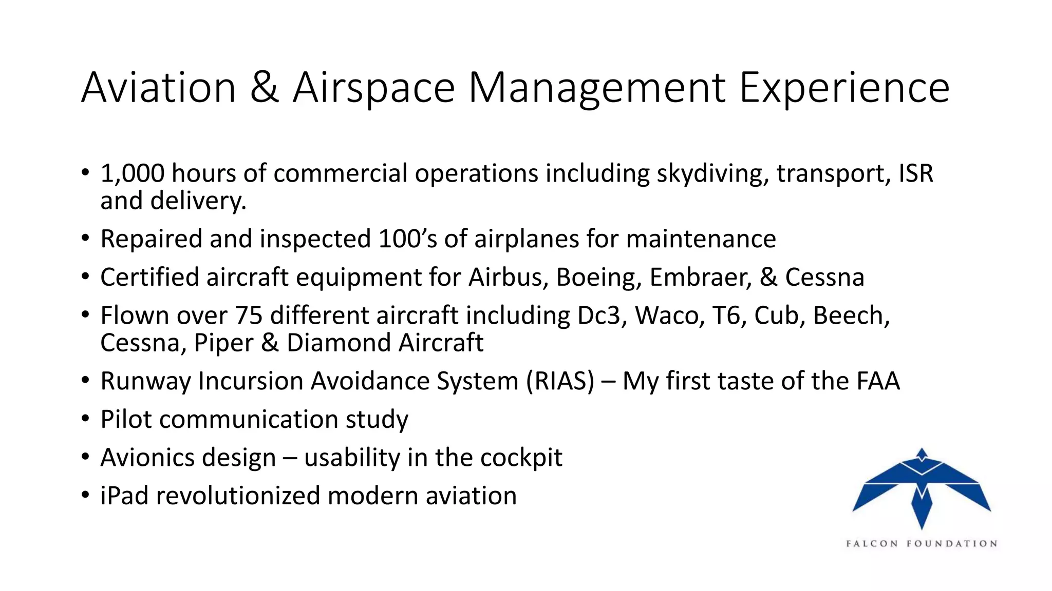 Rob Thompson, Falcon Foundation 2018 Small Unmanned Systems Business ...