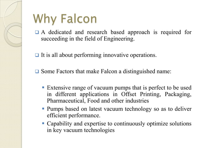 Falcon Vacuum Pumps and Systems - About Us | PDF