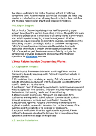 Boost Your Business Cash Flow with Falcon Invoice Discounting | PDF
