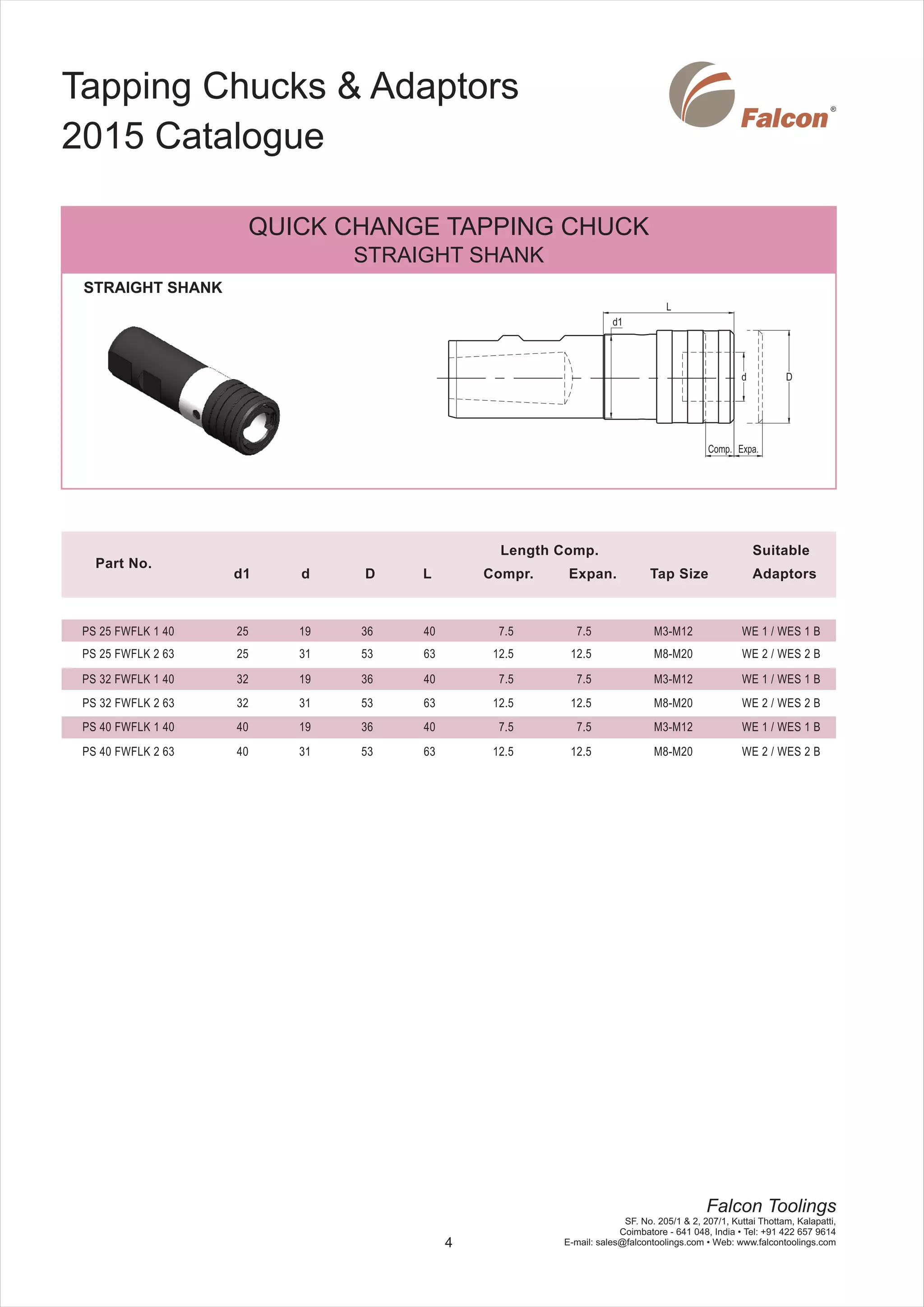 Falcon tapping holders catalogue 2015 | PDF