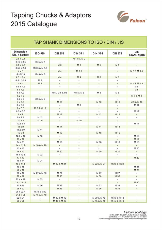 Falcon tapping holders catalogue 2015 | PDF | Computer Peripherals ...